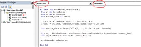 how to dynamically update pivot table data source range in excel