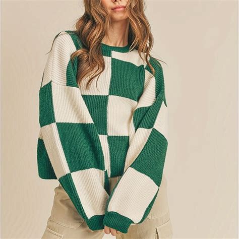 Temu｜컬러 블록 크루 넥 스웨터 가을 겨울용 캐주얼 긴팔 스웨터 여성 의류 Sweaters Pullover Styling Clothes For Women