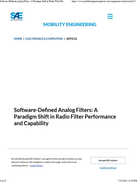 Software Defined Analog Filters A Paradigm Shift In Radio Filter