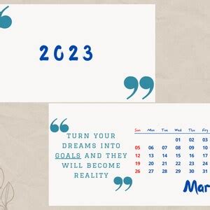 Inspirational Quotes Wall Calendar 2023 Etsy