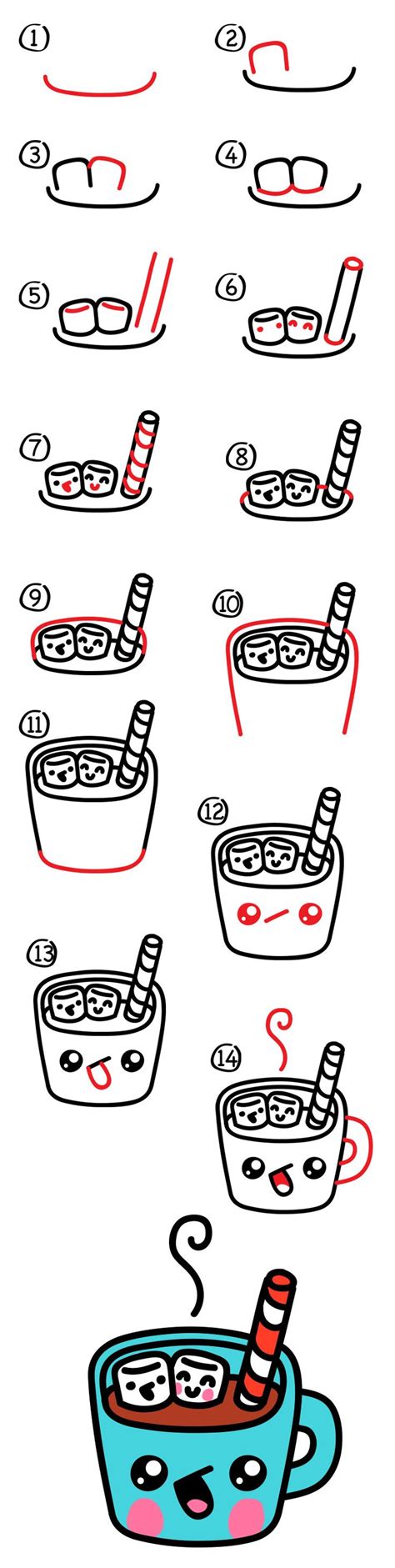 How To Draw Hot Cocoa Cute Easy Drawings Easy Doodle Art Easy Doodles Drawings