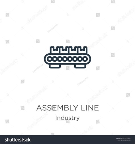 Assembly Line Icon Thin Linear Assembly Stock Vector Royalty Free