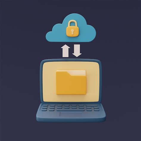 컴퓨터 온라인 데이터베이스 전송 데이터 정보최소 스타일3d 렌더링의 폴더 아이콘에 파란색 구름 기호 및 문서가 있는 클라우드 스토리지 기술 개념 프리미엄 사진