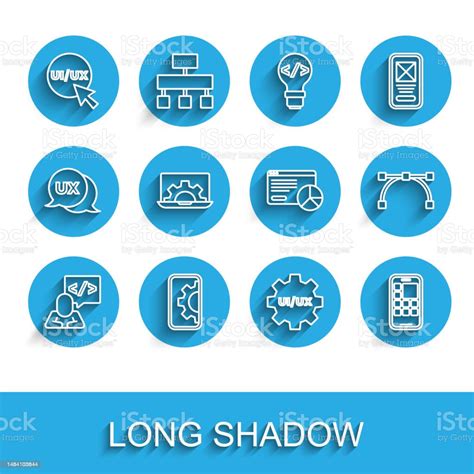 라인 프론트엔드 개발 웹 Ui 또는 Ux 디자인 모바일 앱 베지어 곡선 및 웹사이트 통계 아이콘을 설정합니다 벡터 개념에 대한 스톡 벡터 아트 및 기타 이미지 Istock