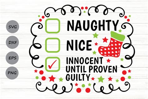 Nice Naughty Innocent Until Proven Svg Graphic By Cosmosfineart · Creative Fabrica