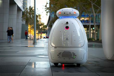 Autonomous Robot Patrolling Security Perimeters Premium Ai Generated Image