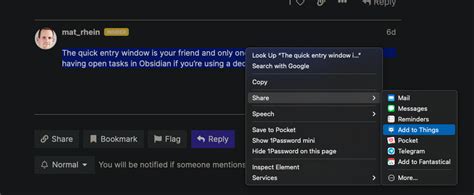 Integration With Things On Mac Os Plugins Ideas Obsidian Forum