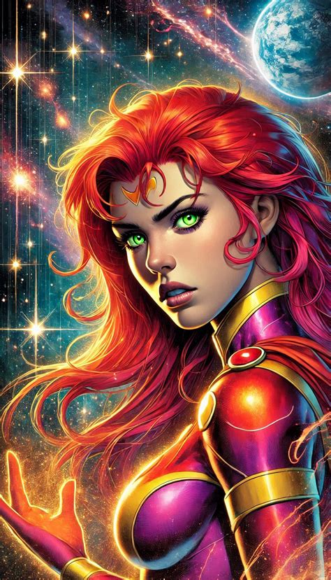 Starfire Digital Fanart Design In 2025 Joker Artwork Supergirl