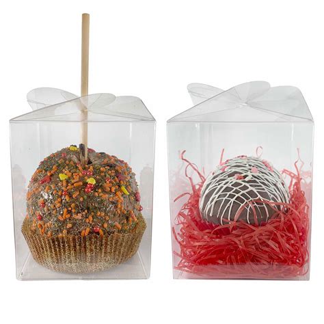 Clear Candy Apple Boxes Candy Boxes Sticks Set Plastic Clear Caramel