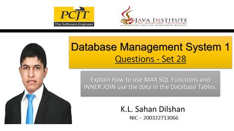 Database Management System Question Set 28 1st Semester Java