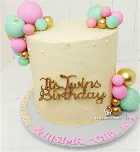 Twin Birthday Cake 8 Baked By Nataleen