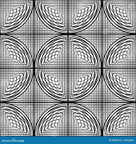 Design Seamless Monochrome Circle Lines Pattern Stock Vector Illustration Of Streak Graphic