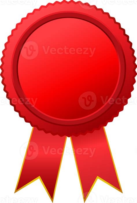 Red Badge With Ribbon 46380738 Png