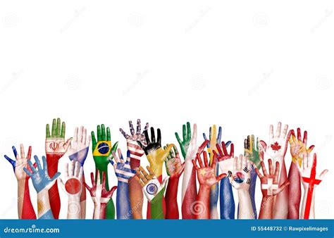Hands Flag Symbol Diverse Diversity Ethnic Ethnicity Unity Concept