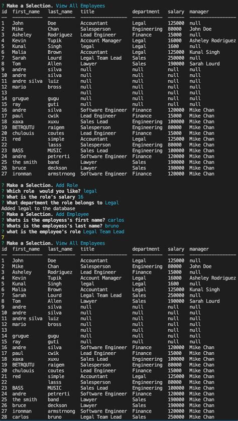 GitHub Americanoame Employee Tracker