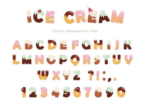 Ice Cream Font Vector Art Icons And Graphics For Free Download