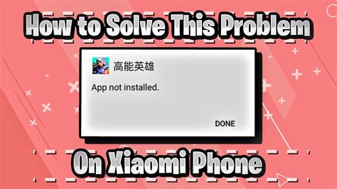how to solve app not installed problem on xiaomi phones youtube