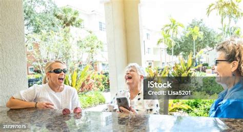 Group Of Mature Women Friends Or Relatives On A Tropical Vacation