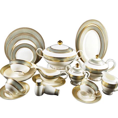 98 Шт.,Фарфоровая Керамическая Посуда С Тиснением - Buy Gold Porcelain ...