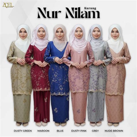 Adel Nur Nilam Baju Kurung Moden Koleksi Raya 2025 Shopee Malaysia