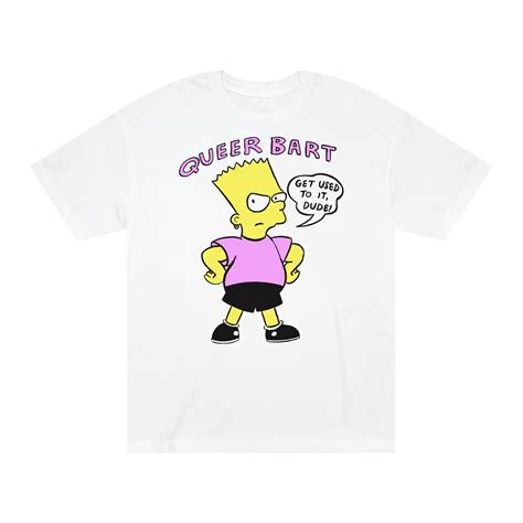 Bart Simpson Queer Bart Parody Vintage Tee T Shirt 1990s Funny