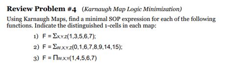 Solved Review Problem 4 Karnaugh Map Logic Minimization