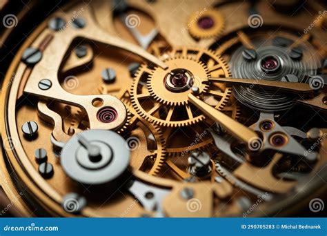 Elegant Retro Clockwork Mechanism With Cogs And Gears Close Up Stock Image Image Of Cogwheel