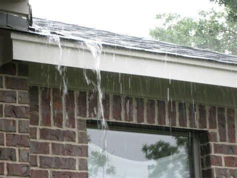 Rainwater Overflow On Rain Gutters