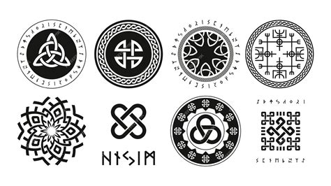Premium Vector Norse Runic Logo Scandinavian Pagan Esoteric Religion Symbols Viking Protection