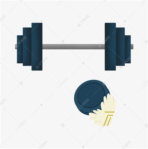 健身器材杠铃插画素材图片免费下载 千库网