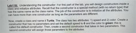 Solved Lab11b Understanding The Constructor For This Part