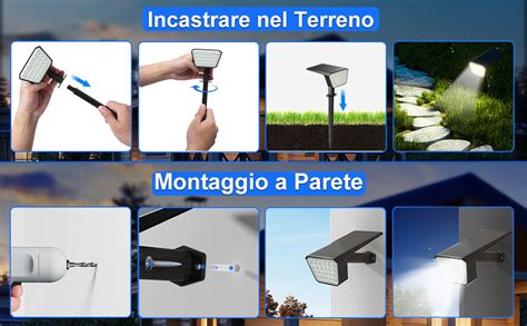 Fiflying Luci Solari Per Esterni Confezione Da 2 Pezzi Luce Bianca