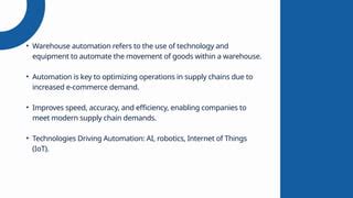 Warehouse Automation: Streamlining Operations for Efficiency | PPT