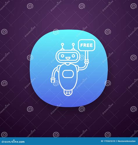 Chatbot With Free In Speech Bubble App Icon Stock Vector Illustration Of Chat Helper 175561610