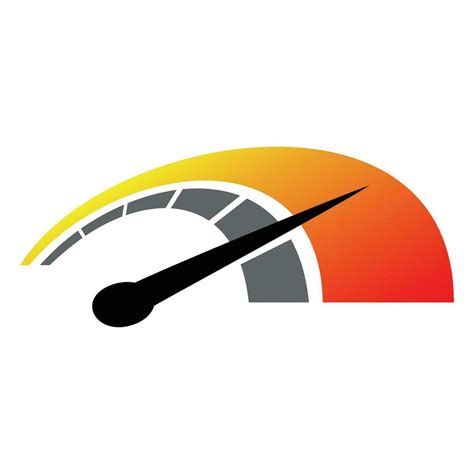 Colorful Speedometer Icon Speed Meter Heating And Temperature Scale Vector Illustration