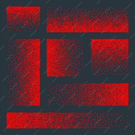 Premium Vector Stipple Pattern Red Dotted Rectangular Design Elements