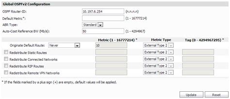 Global OSPFv Configuration