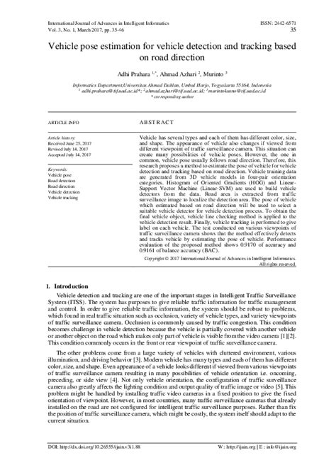 Pdf Vehicle Pose Estimation For Vehicle Detection And Tracking Based On Road Direction