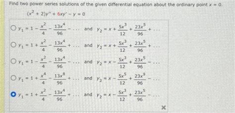 Solved Find Two Power Series Solutions Of The Given
