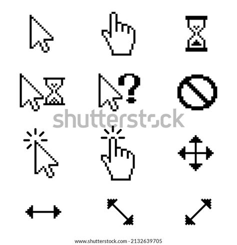 Pointer Click Icon Set Clicking Cursor Stock Vector Royalty Free Shutterstock