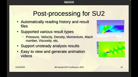 Su2 Conference 23 Running Cfd Computation Using Su2 And Welsim Youtube