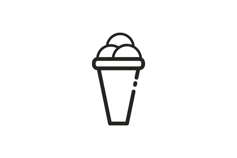 Ice Cream Cone Dashed Line Food Icon Graphic By Sailingshipstudio