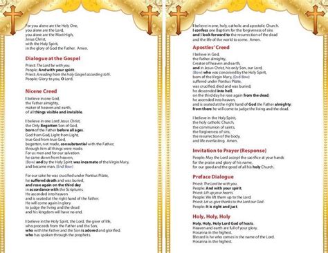 Printable Catholic Mass Prayers And Responses Printable Calendars At