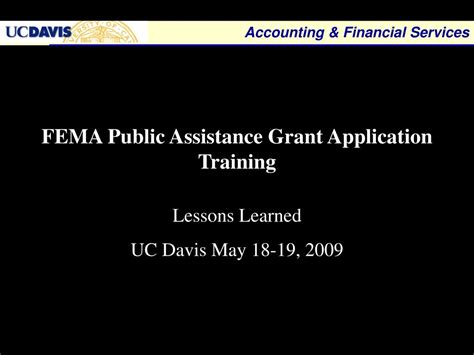 Ppt Fema Public Assistance Grant Application Training Powerpoint
