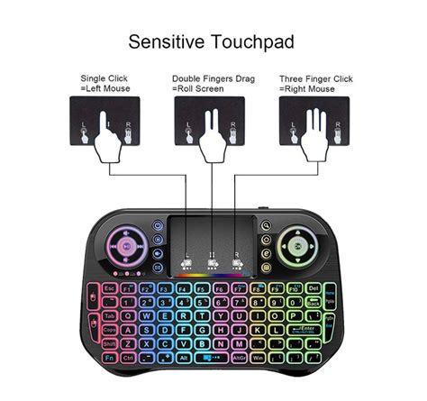 I Mini Wirless Blutooth Touchpad Colour Backlight GHZ Keyboard Sespakistan