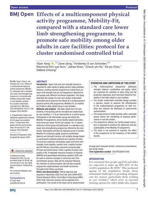 pdf effects of a multicomponent physical activity programme mobility