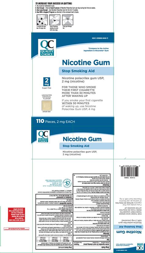 Nicotine By Quality Choice Chain Drug Marketing Association Drug Facts