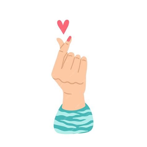 Premium Vector Vector Korean Love Sign Hand Gesture Finger Heart