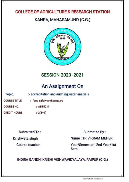 Food Safety Assignment Pdf