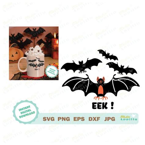 Halloween Svg Halloween Bats Svg Eek Svg Halloween Clipart